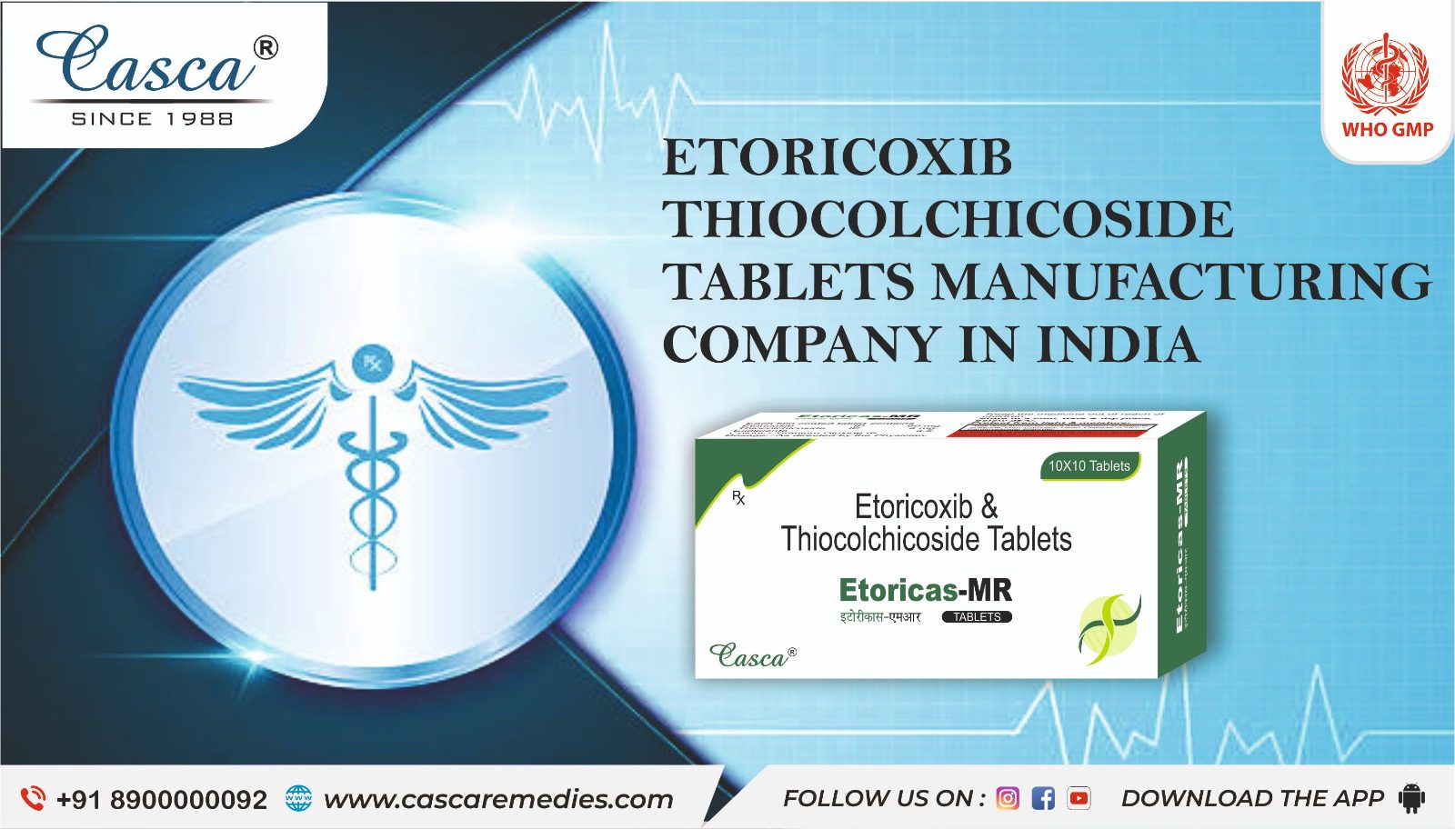 Etoricoxib Thiocolchicoside Tablets Manufacturing Company in India