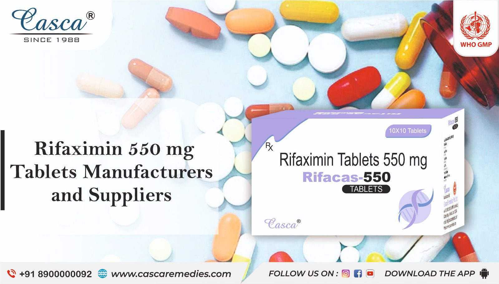 Rifaximin 550 mg Tablets Manufacturers and Suppliers