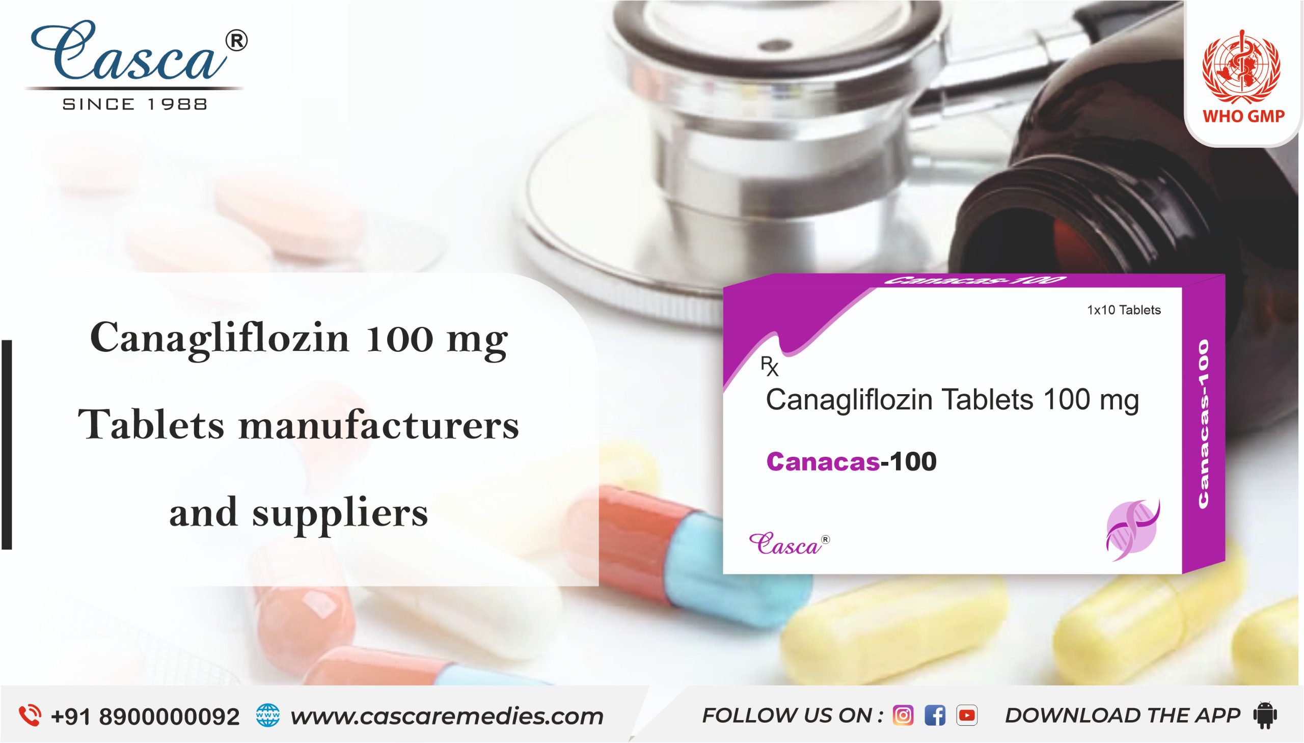 Canagliflozin 100 mg Tablets Manufacturers and Suppliers